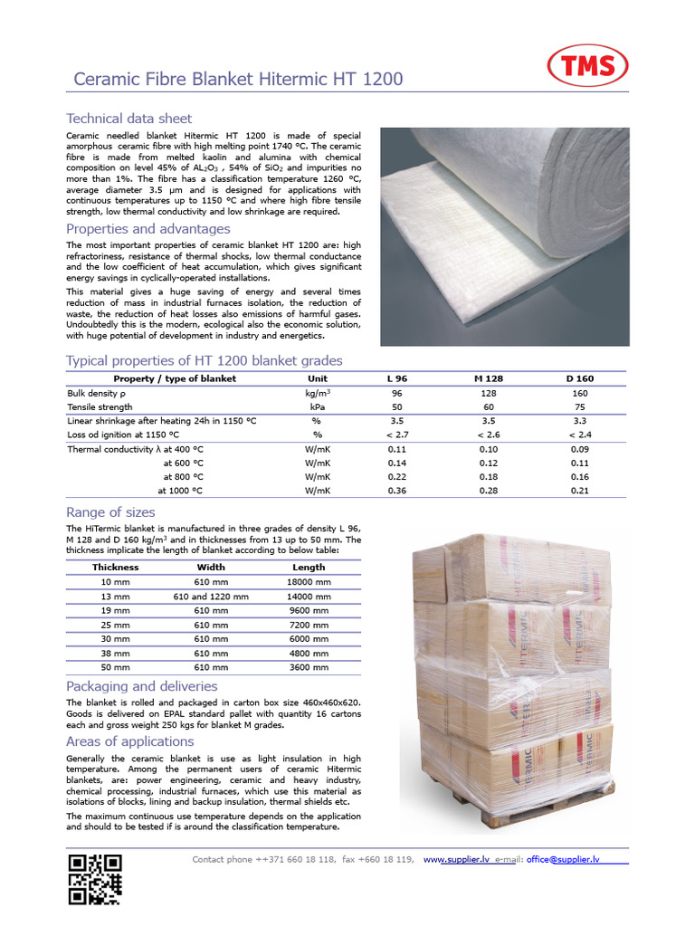 HT1200 Blanket | PDF | Ceramics | Fibers