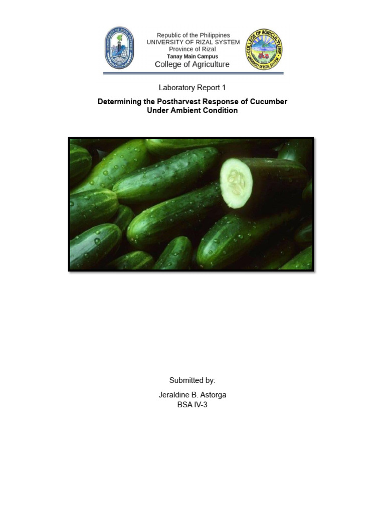 POSTHARVEST: Cucumber | PDF | Shelf Life | Postharvest
