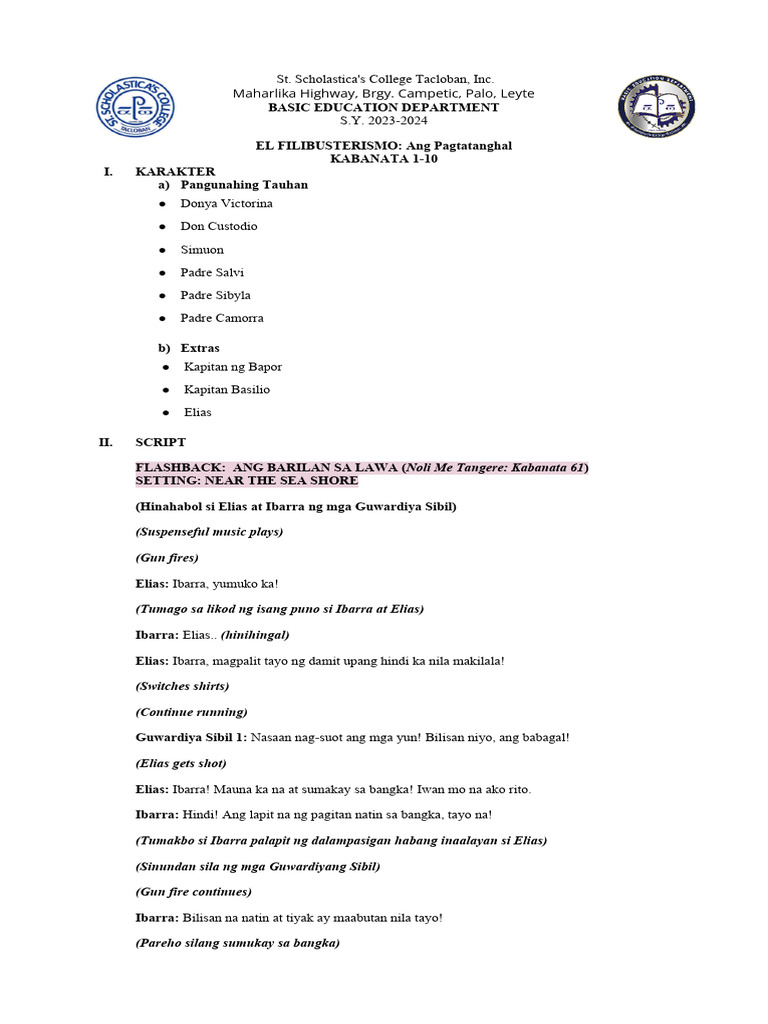 El Filibusterismo Finalized Script COMPLETED | PDF