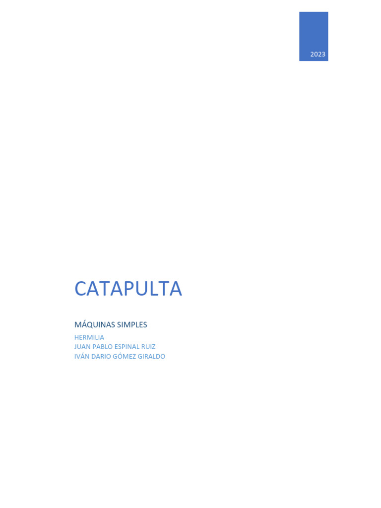 Proyecto Catapulta | PDF