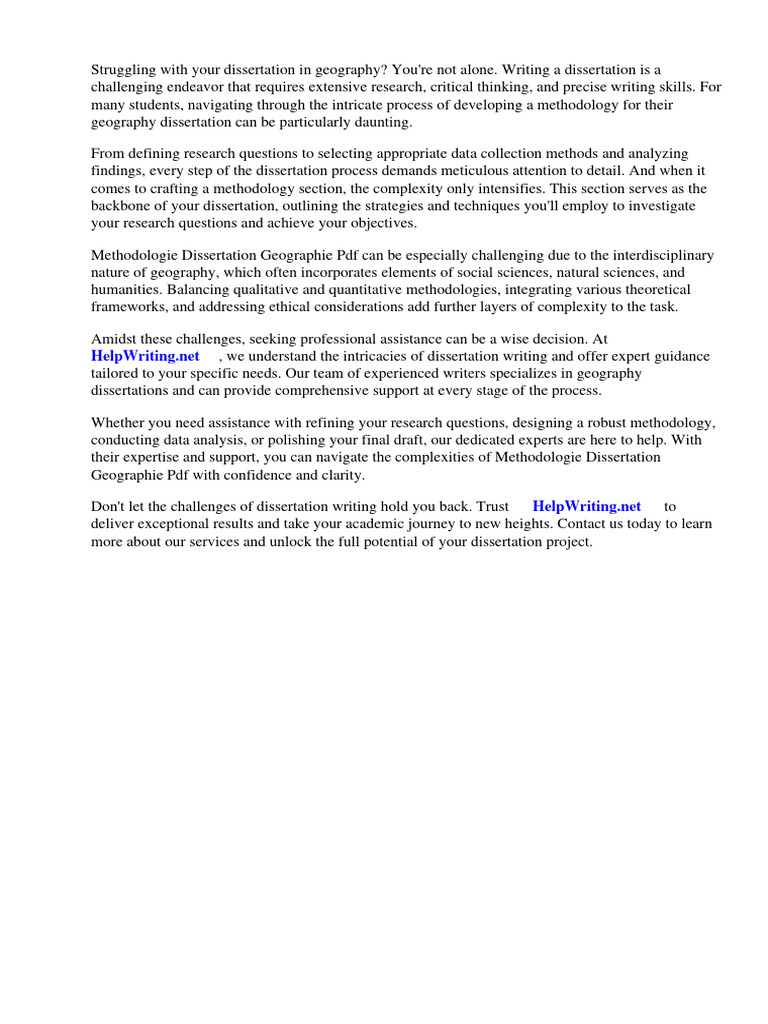 Methodologie Dissertation Geographie PDF | PDF | Methodology | Geography