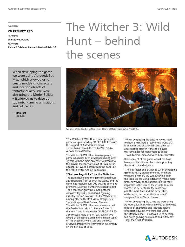 Autodesk-3ds-max-customer-success-story-witcher | PDF | 3 D Computer Graphics