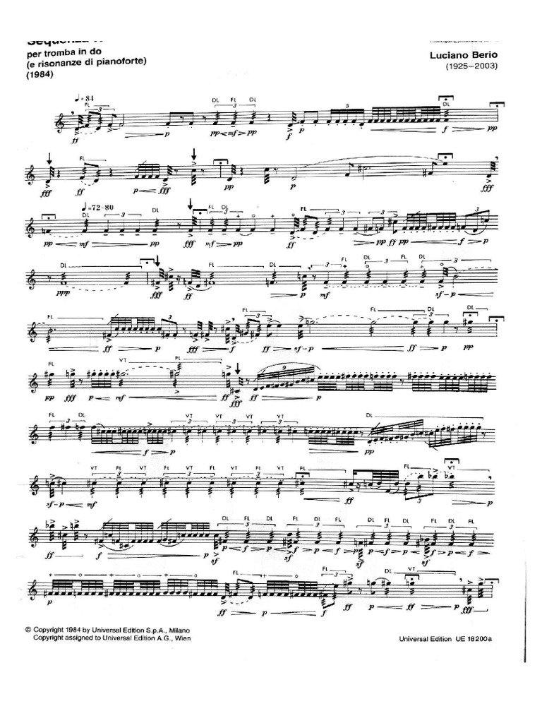 Berio - Sequenza X | PDF
