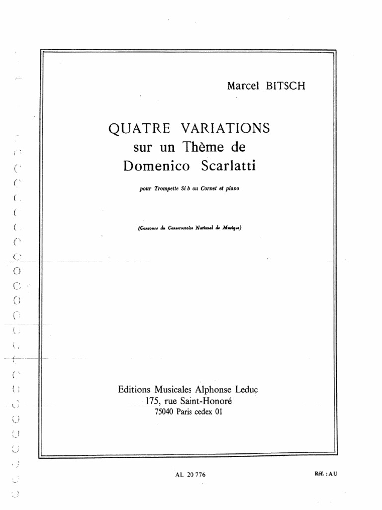 Bitsch - Variations Sur Un Th. Scarlatti | PDF Bitsch - Variations Sur Un Th. Scarlatti | PDF