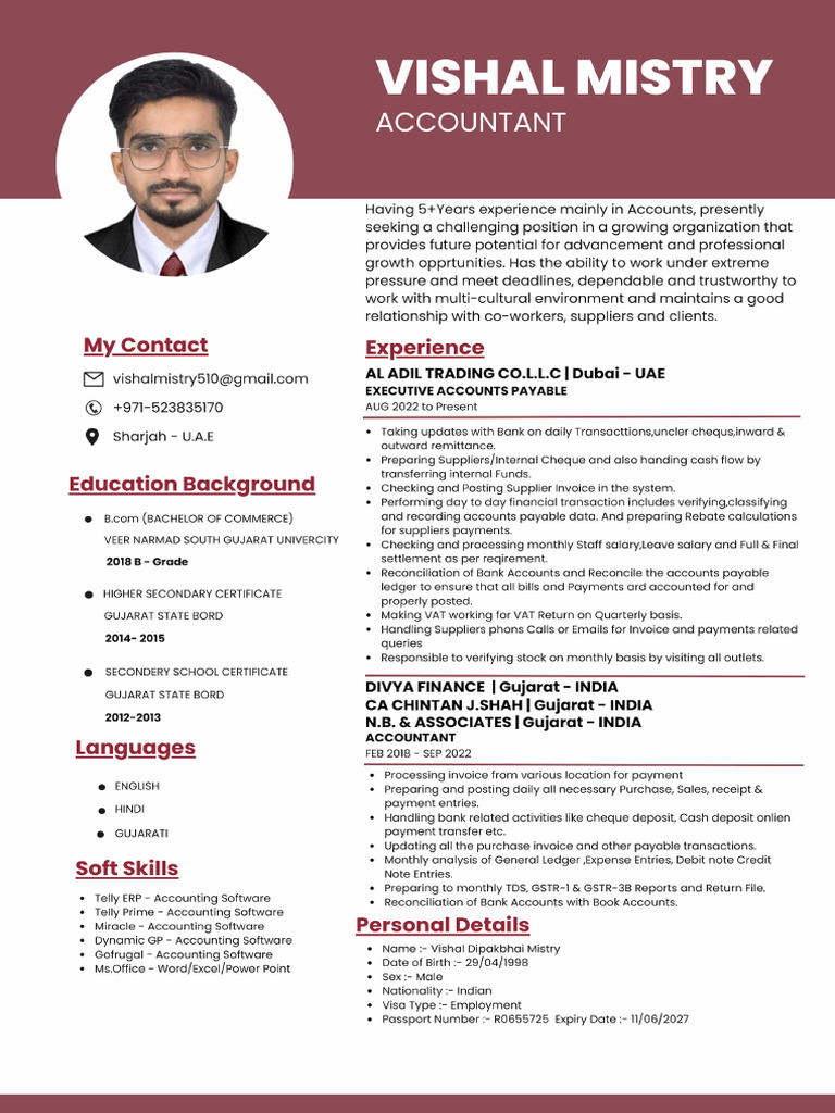 Vishal Mistry CV | PDF