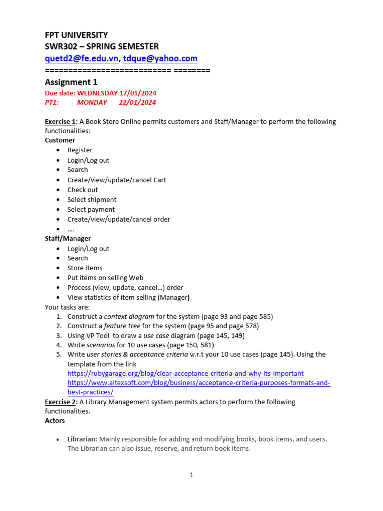 2024 SPRING SWR302 Assignment - 01 | PDF | Use Case | Libraries
