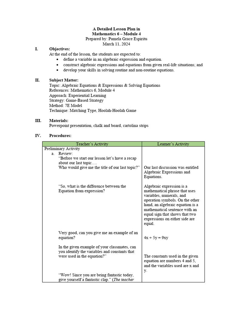 Module 4 Math Download Free Pdf Equations Variable Mathematics 