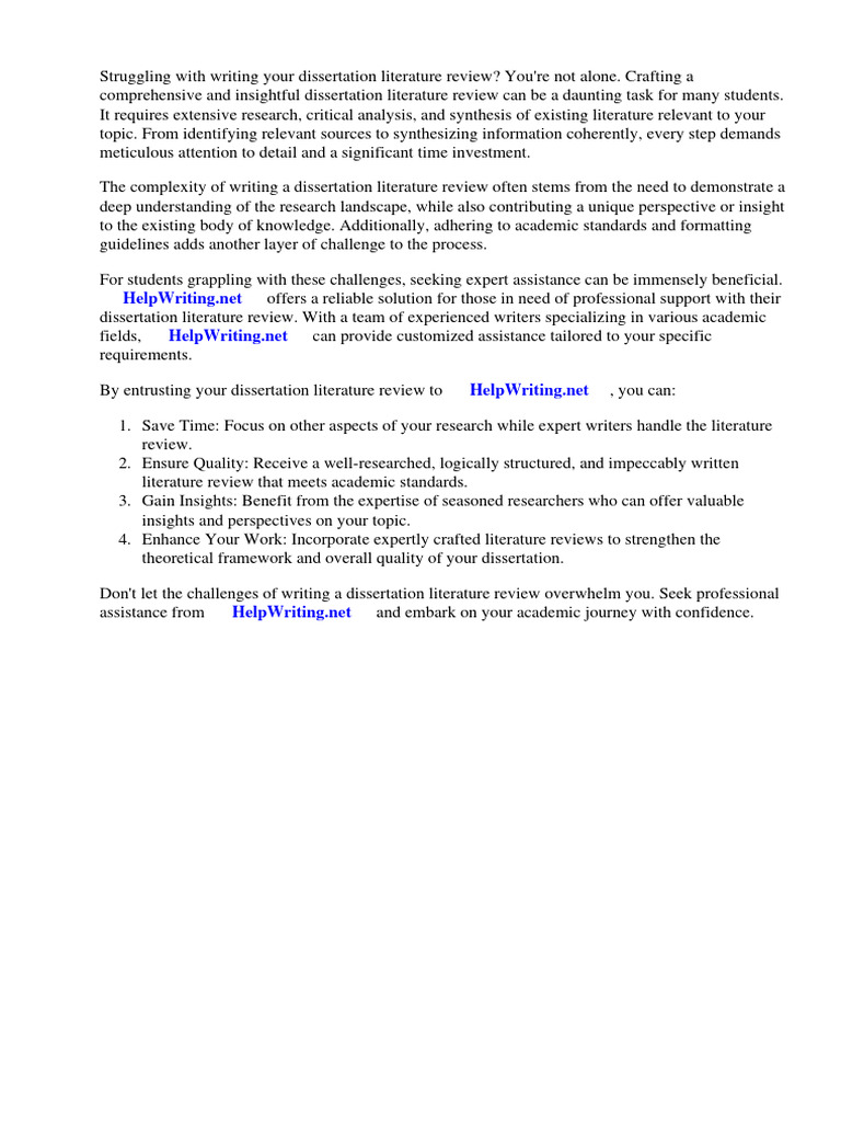 Dissertation Literature Review Example Uk | PDF | Thesis | Literature ...