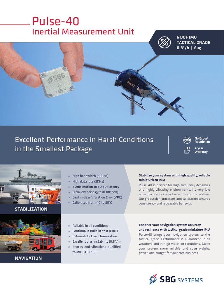 Pulse 40 IMU Leaflet | PDF | Inertial Navigation System | Accelerometer