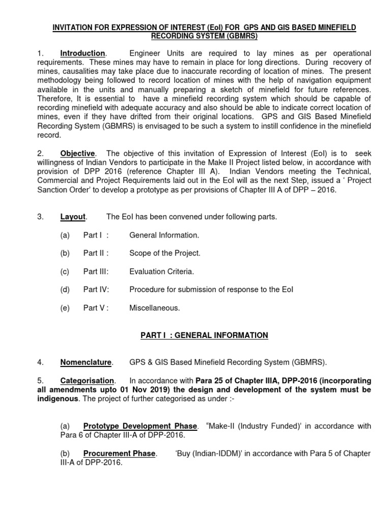 EOI For GPS | PDF | Request For Proposal | Computing