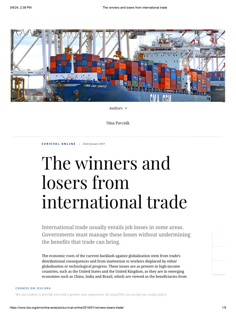 The Winners and Losers From International Trade | PDF | Developing ...