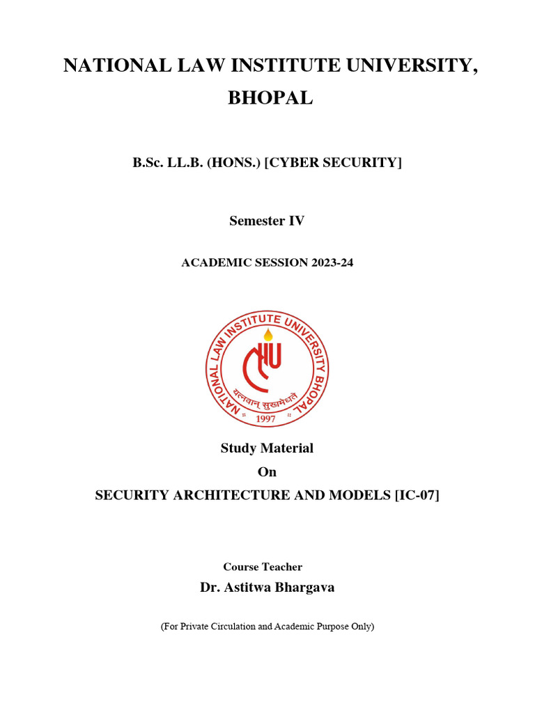 Study Material - SECURITY ARCHITECTURE AND MODELS | PDF | Information ... Study Material - SECURITY ARCHITECTURE AND MODELS | PDF | Information ...
