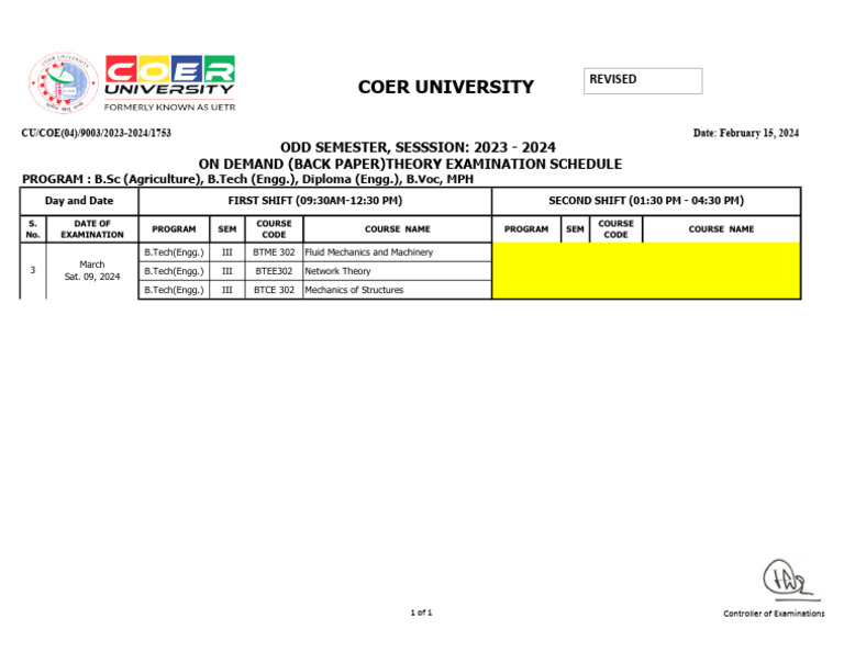 Coer University: Revised | PDF