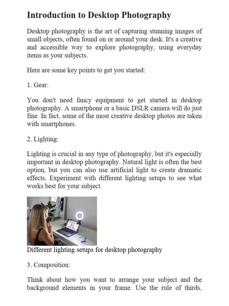 Introduction To Desktop Photography | PDF