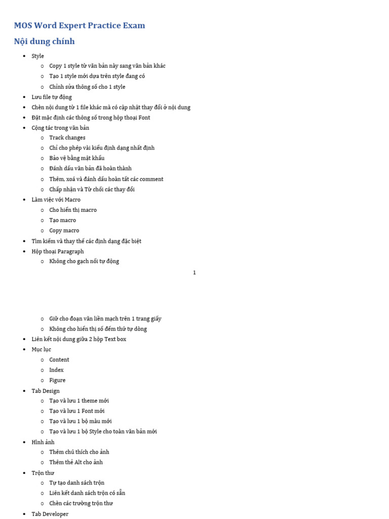 MOS Word Expert Practice Exam | PDF