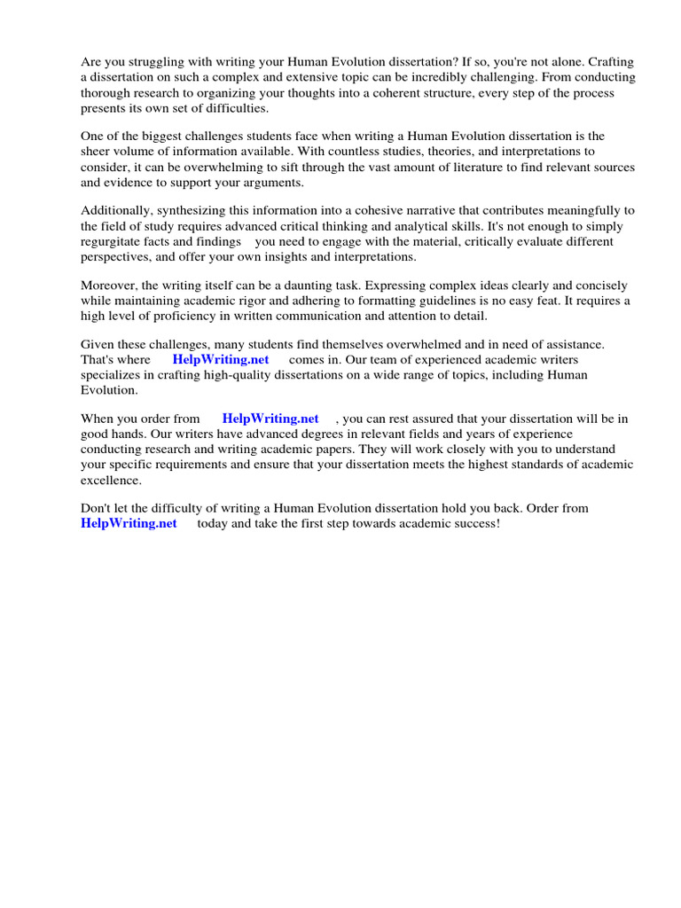 Human Evolution Dissertation | PDF | Homo | Human
