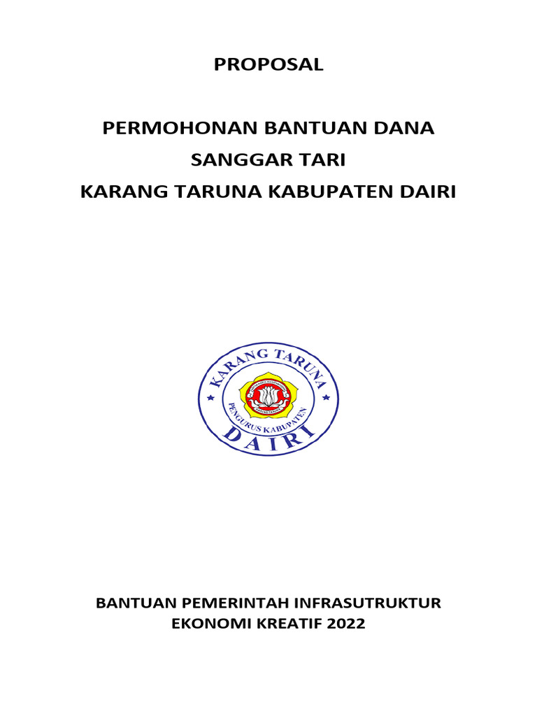 Proposal Sanggar Tari 2022 | PDF