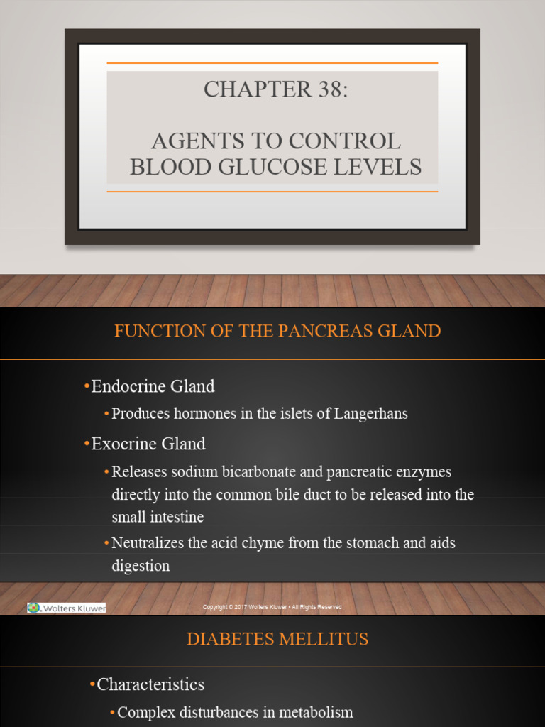 Chapter 38 Agents To Control Blood Glucose Levels | PDF | Diabetes ...