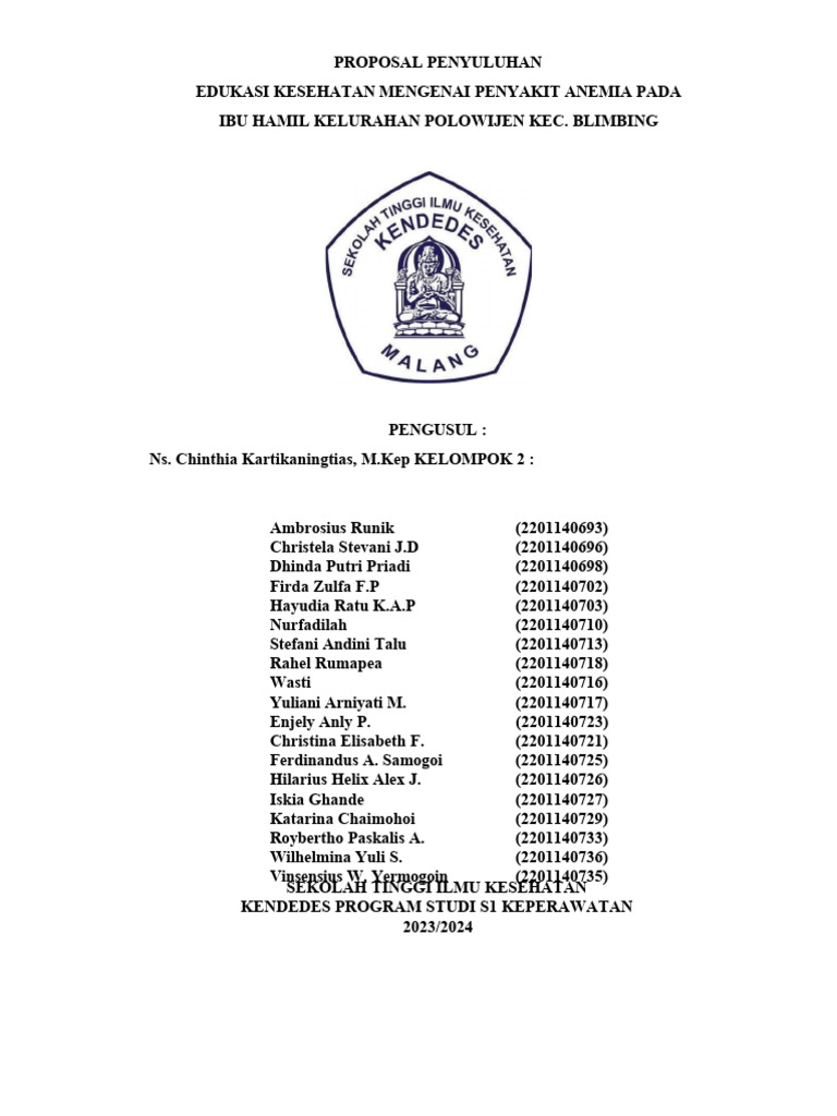 PROPOSAL - PENKES Kel 2 | PDF