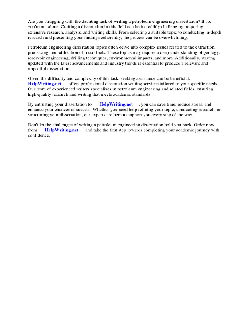 Petroleum Engineering Dissertation Topics | PDF | Petroleum | Petroleum ...