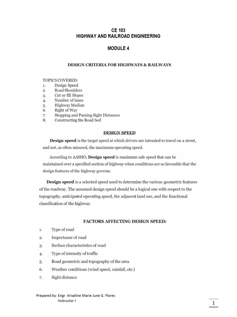 module-4-design-criteria | PDF | Transport | Infrastructure