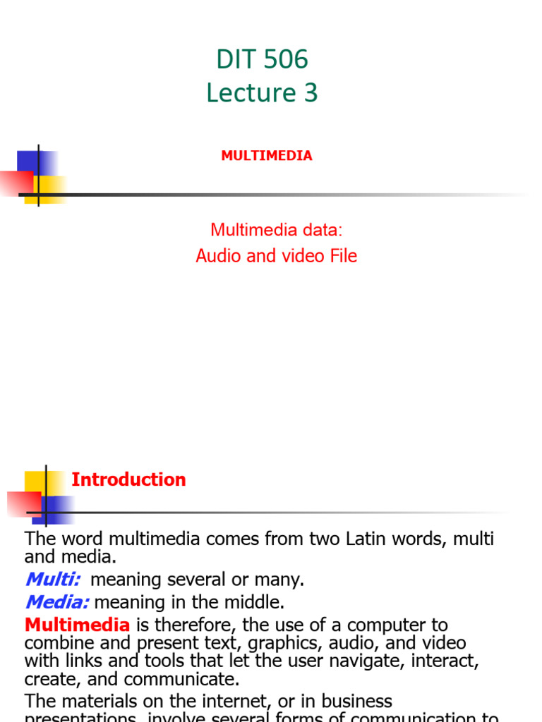 Multimedia Audio and Videos | PDF | Video | Display Resolution