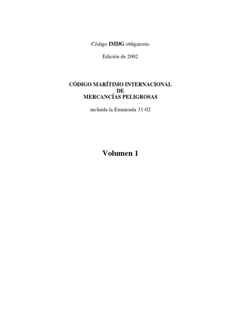 Codigo IMDG Vol1 | PDF | Transporte | Naturaleza