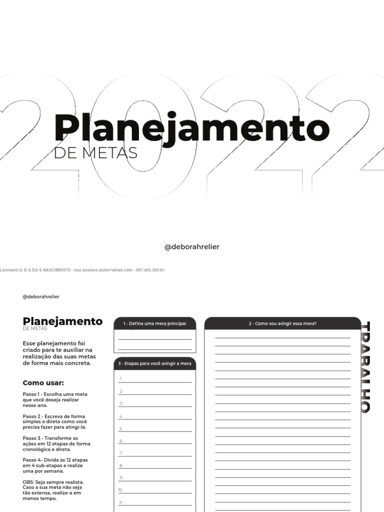 Planejamento de Metas P&B | PDF
