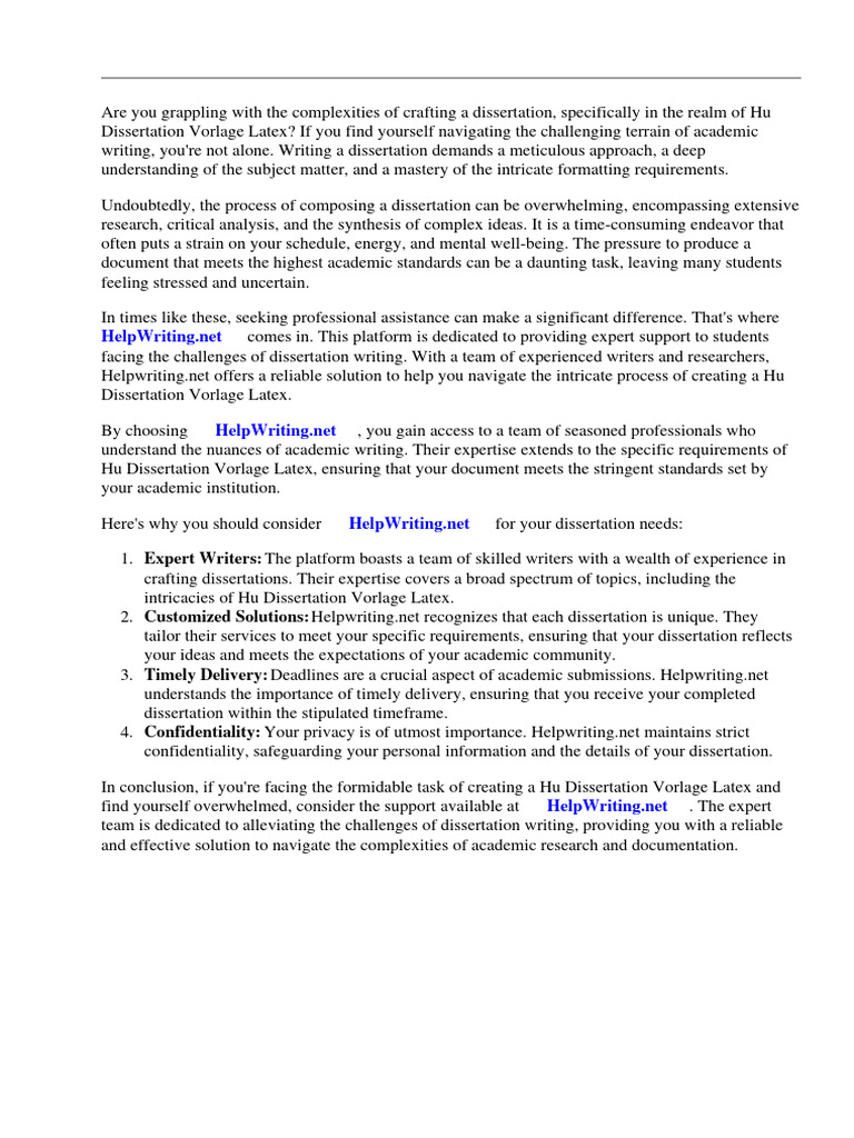 Hu Dissertation Vorlage Latex | PDF | Written Communication