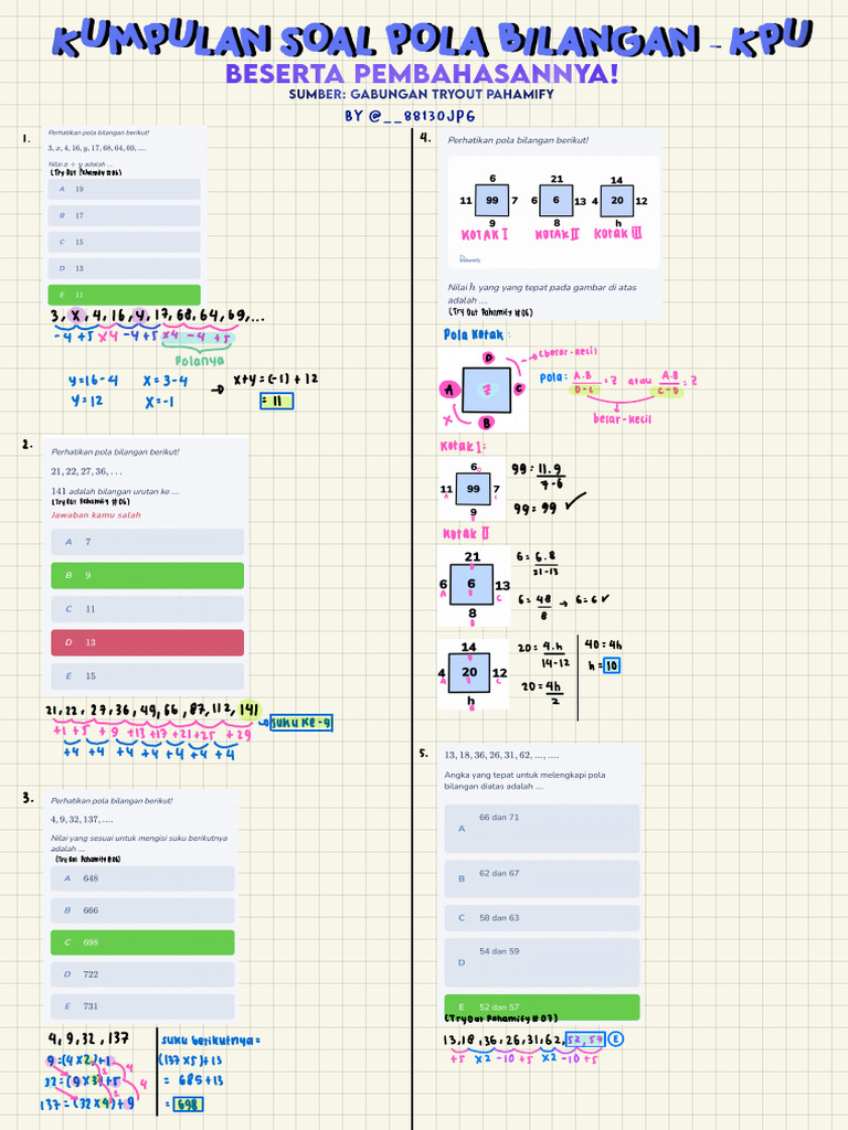Kumpulan Soal P.bilangan - Kpu - Gabungan Tryout Pahamify | PDF