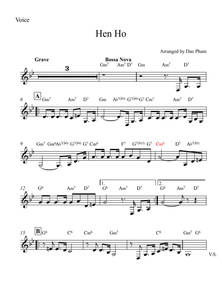 Hen Ho - Lead Sheet | PDF