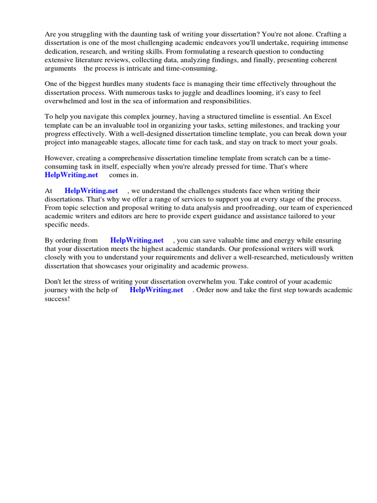 Dissertation Timeline Template Excel | PDF | Thesis | Microsoft Power Point