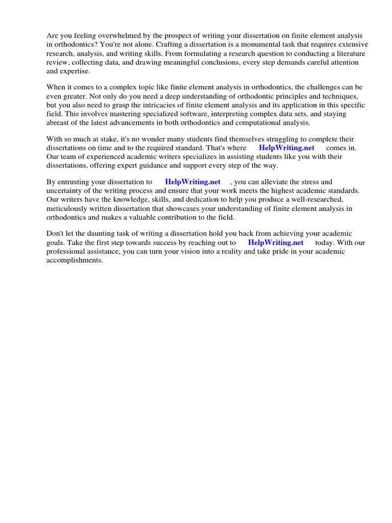 Dissertation On Finite Element Analysis in Orthodontics | PDF | Dental ... Dissertation On Finite Element Analysis in Orthodontics | PDF | Dental ...