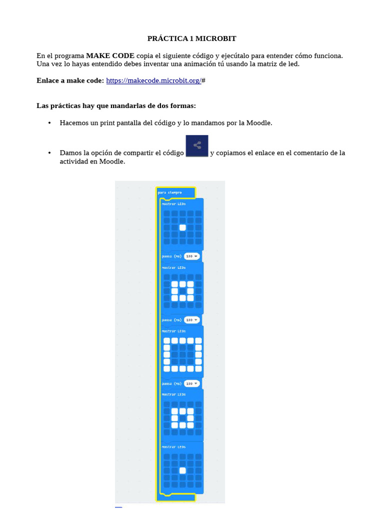 Práctica 1 Microbit | PDF