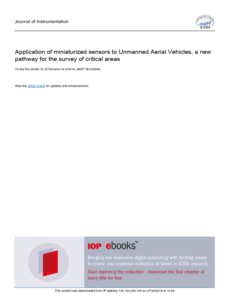 Application of Miniaturized Sensors To Unmanned Aerial Vehicles, A New ...