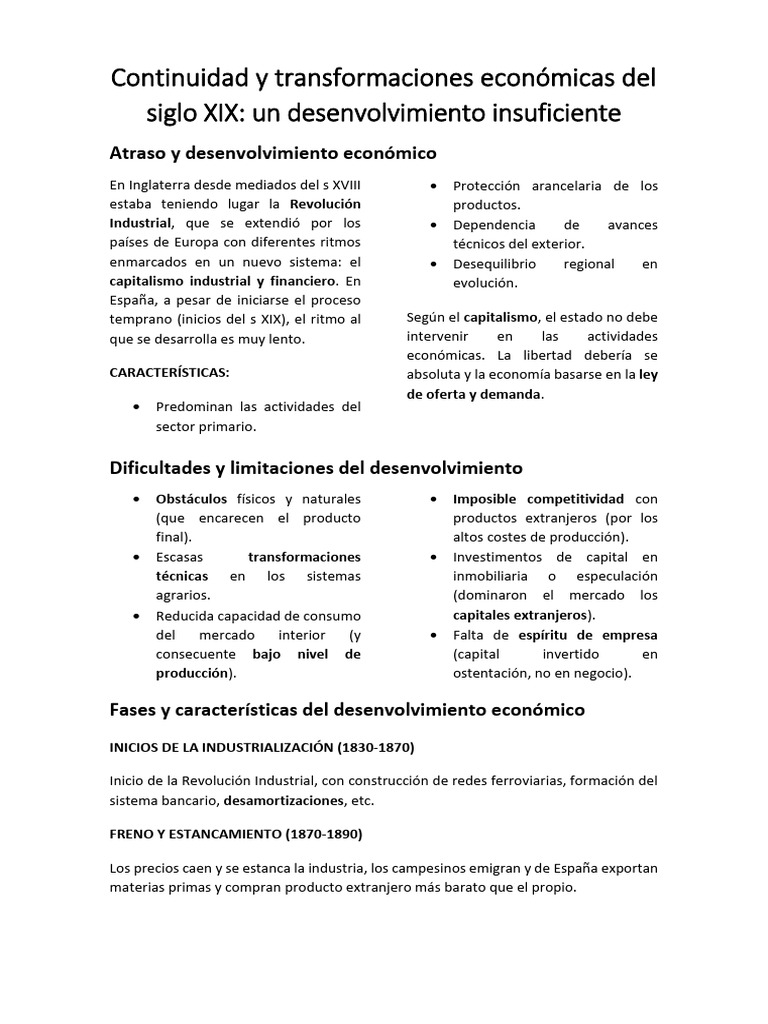 Continuidad y Transformaciones Economicas Del Siglo XIX | PDF | Revolución industrial ...