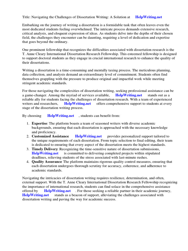 T. Anne Cleary International Dissertation Research Fellowship | PDF ...