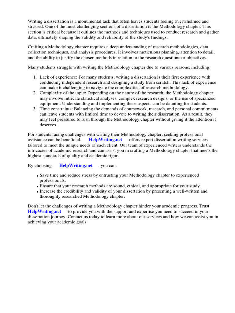 Methodology Chapter Dissertation Sample | PDF | Methodology ...