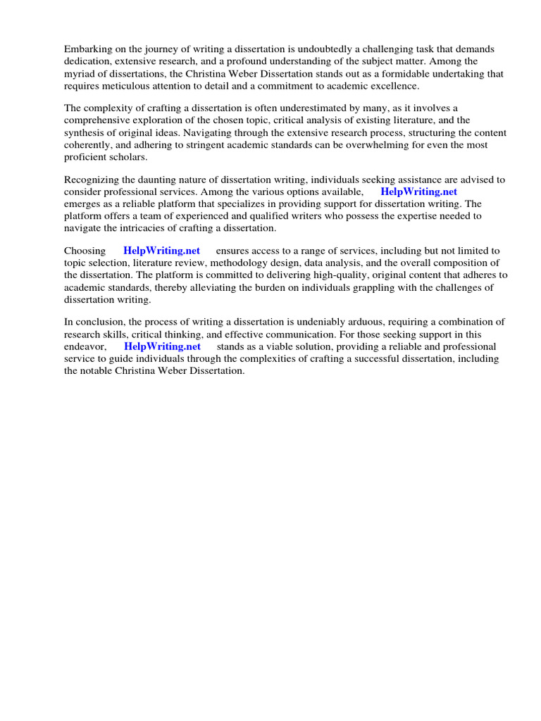 Christina Weber Dissertation | PDF | Thesis | Critical Thinking