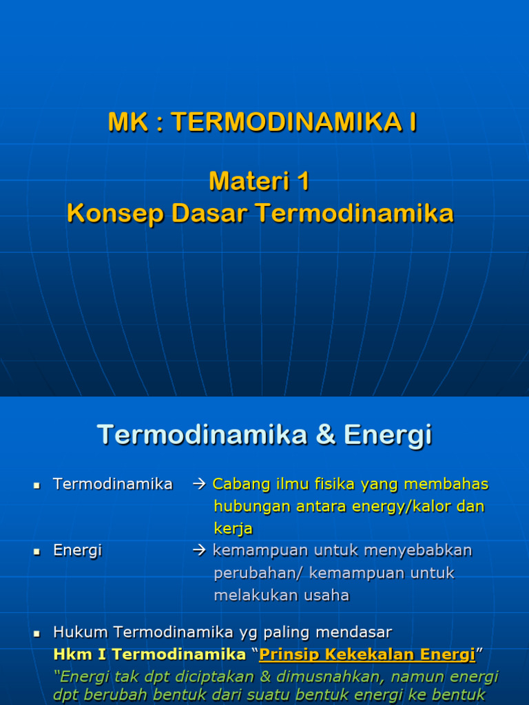 Konsep Dasar Termodinamika | PDF | Teknologi & Rekayasa
