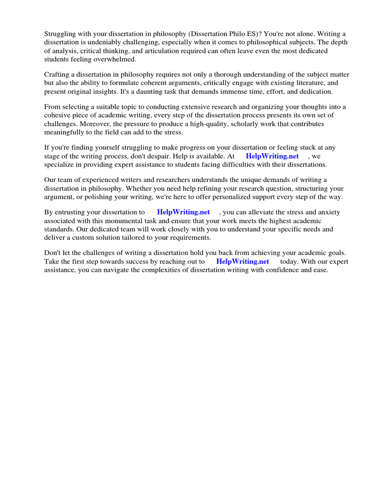 Dissertation Philo Es | PDF | Thesis | Thought