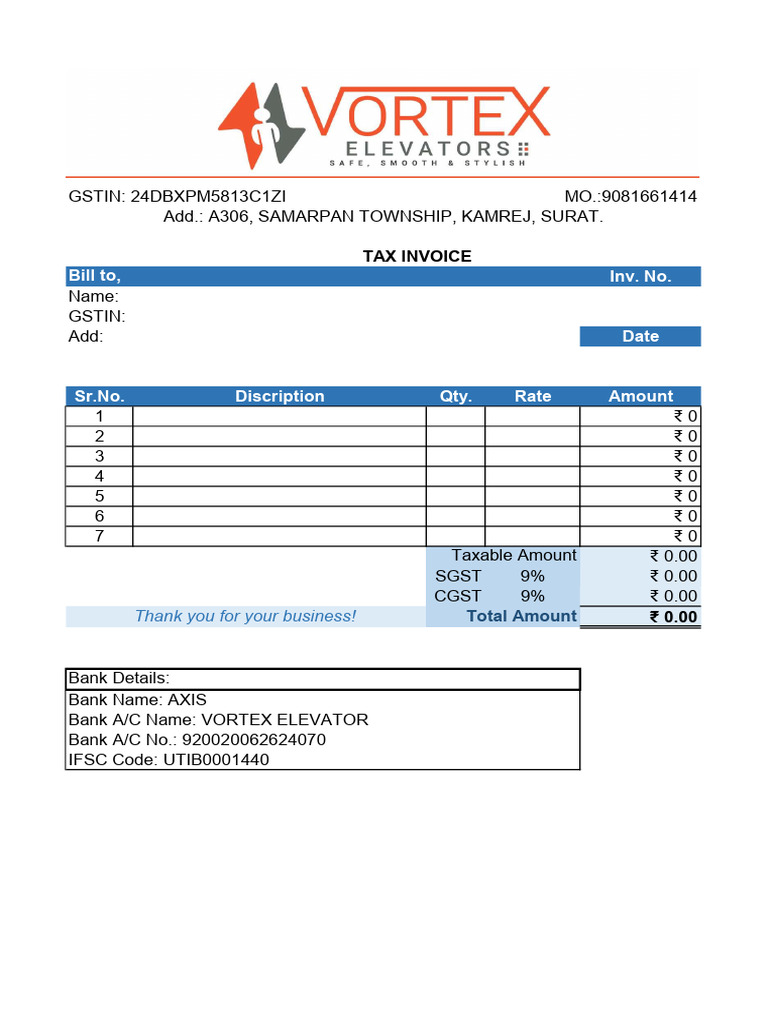Invoice Formate Vortex | PDF