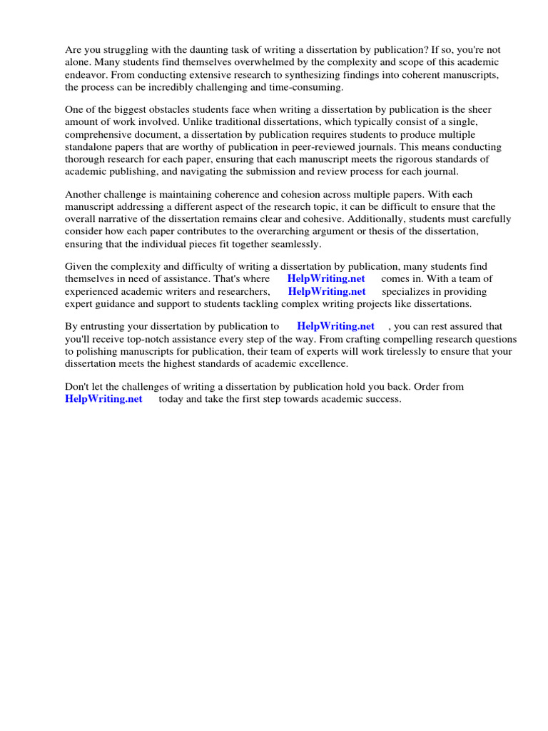 Dissertation by Publication | PDF | Thesis | Books