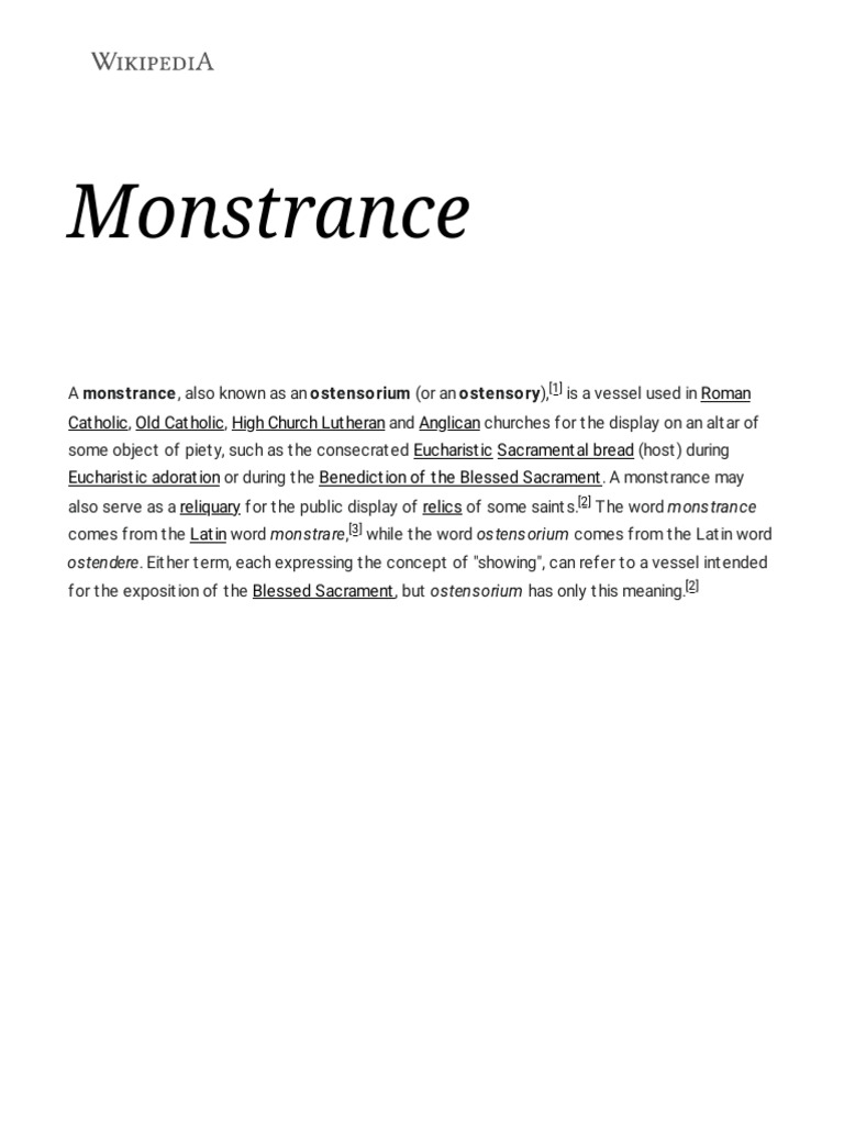 Understanding Monstrances in Worship | PDF | Christian Worship And Liturgy