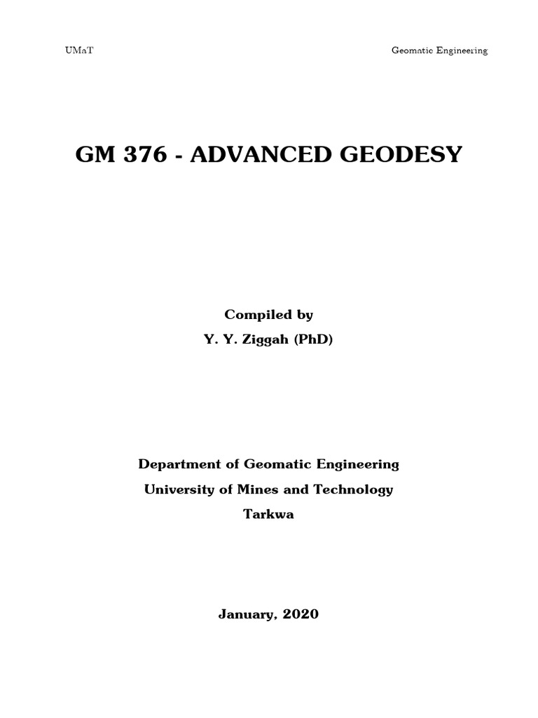 Advanced Geodesy Lecture Notes Final | PDF | Geodesy | Projective Geometry