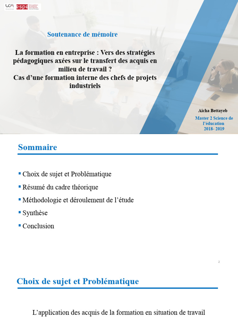 Présentation soutenance | PDF | Pédagogie