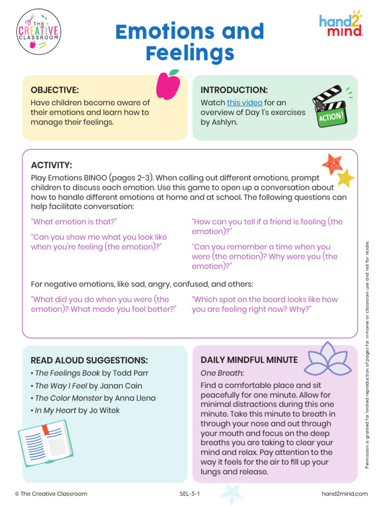 Grade-K-5-SEL-Emotions-and-Feelings | PDF | Classroom | Emotions