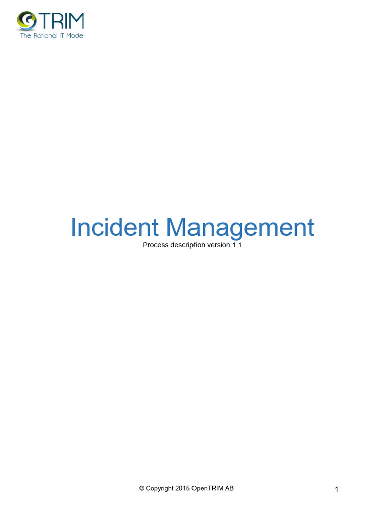 Incident Management Process & Guidelines | PDF | Incident Management | Information