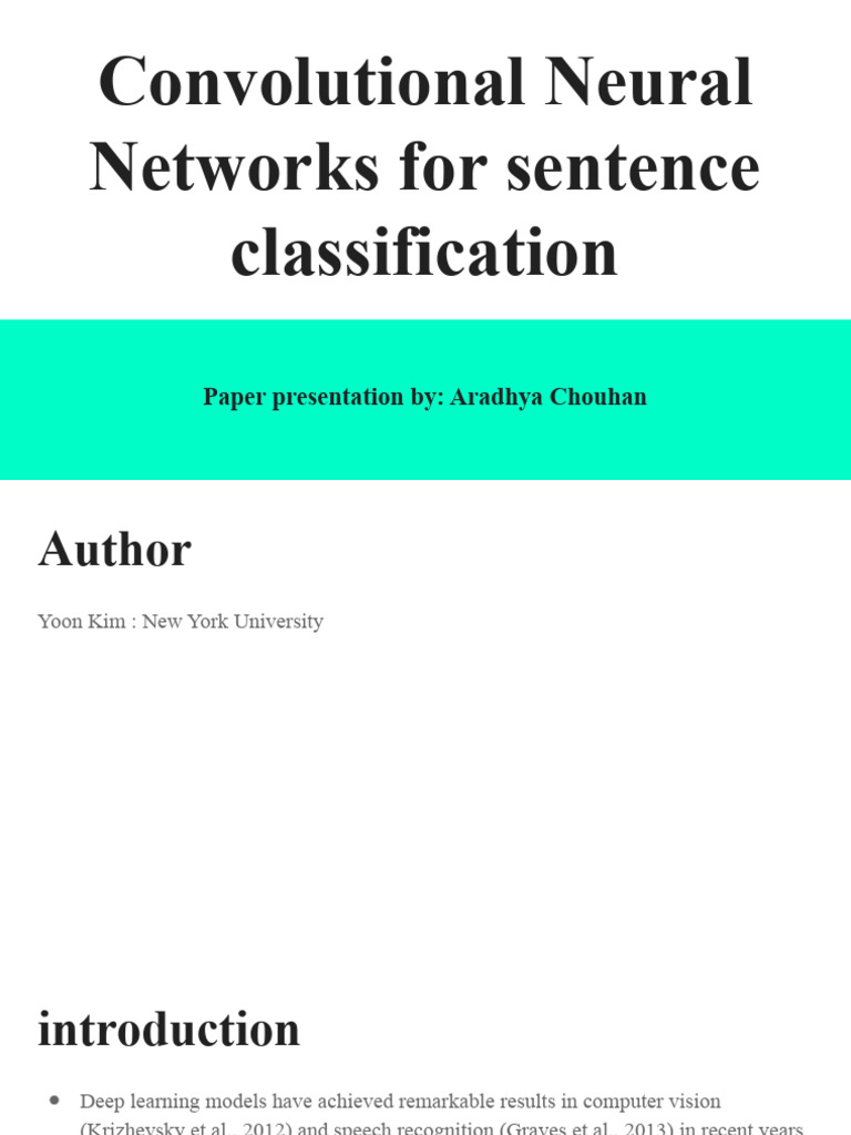 2015 - Convolutional Neural Networks For Sentence Classification (XXX ...