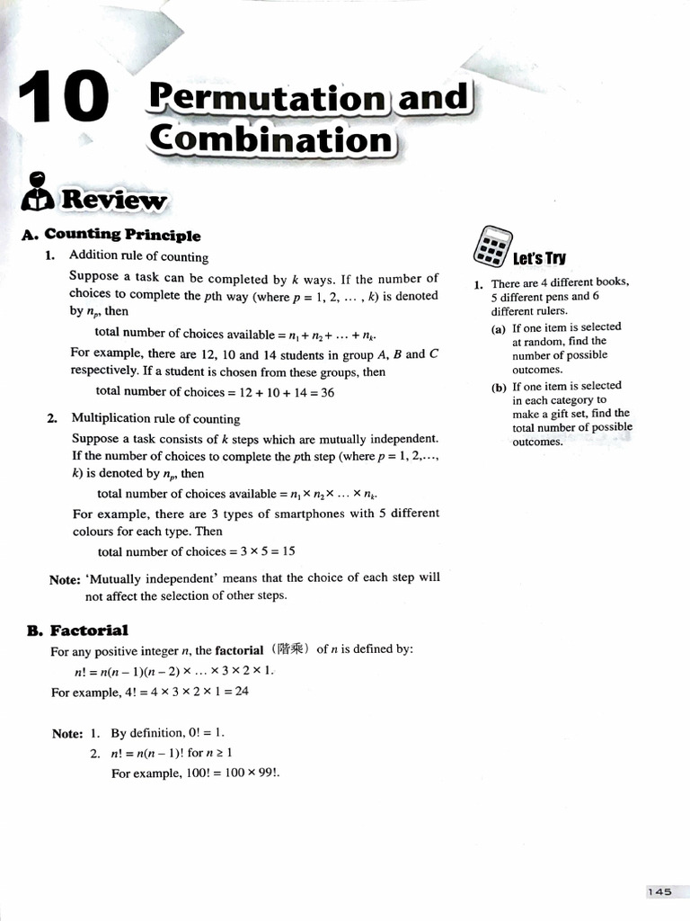 Permutations and Combinations-HKDSE Exam Series - Integrated Practices For Mathematics (Section ...